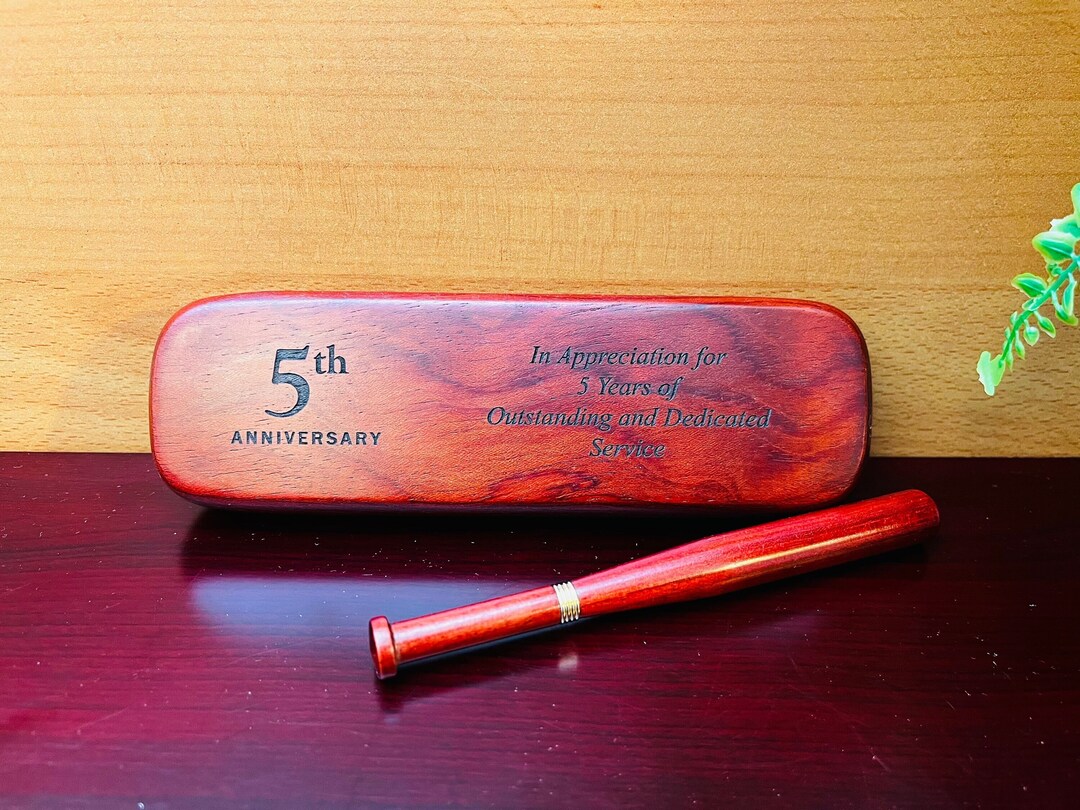 Rosewood Baseball Bat Pen in Rosewood Box, Pull Cap Action, Black Ink ...