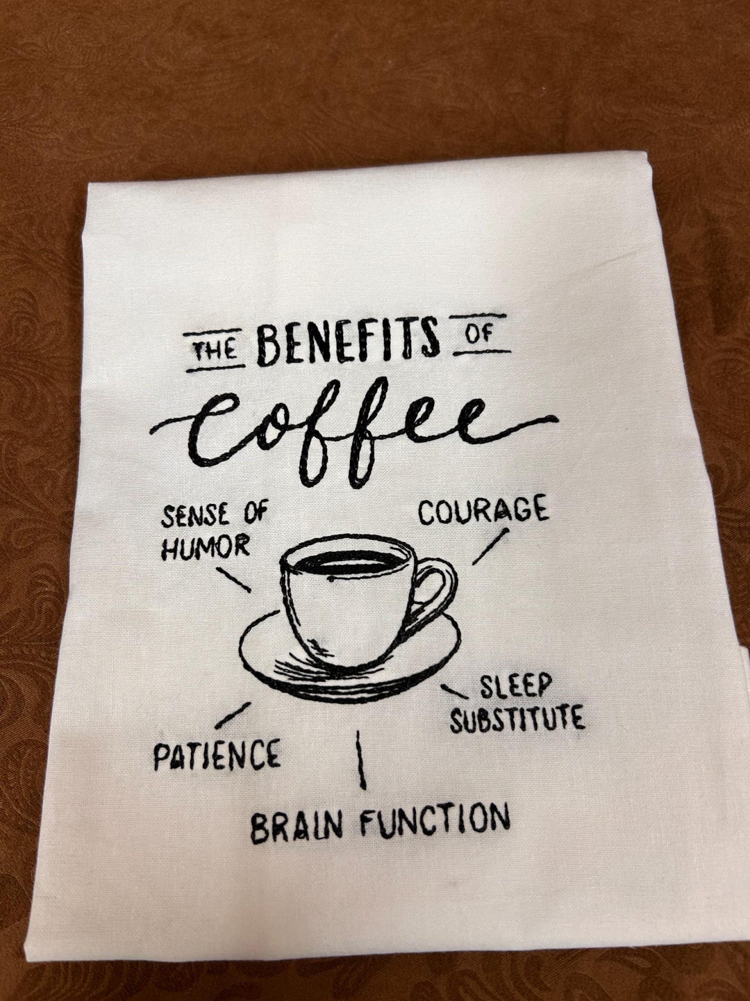 Coffee Benefits Embroidered Flour Sack Tea Towels, Dish Towels, Coffee ...