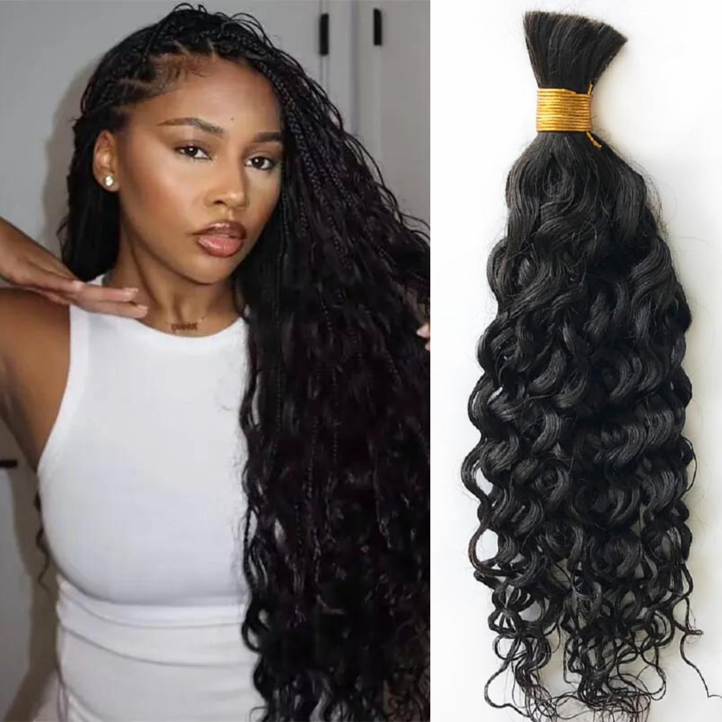 WATER WAVE Braid Hair, Human Braiding Hair for Boho Braids, Knotless ...