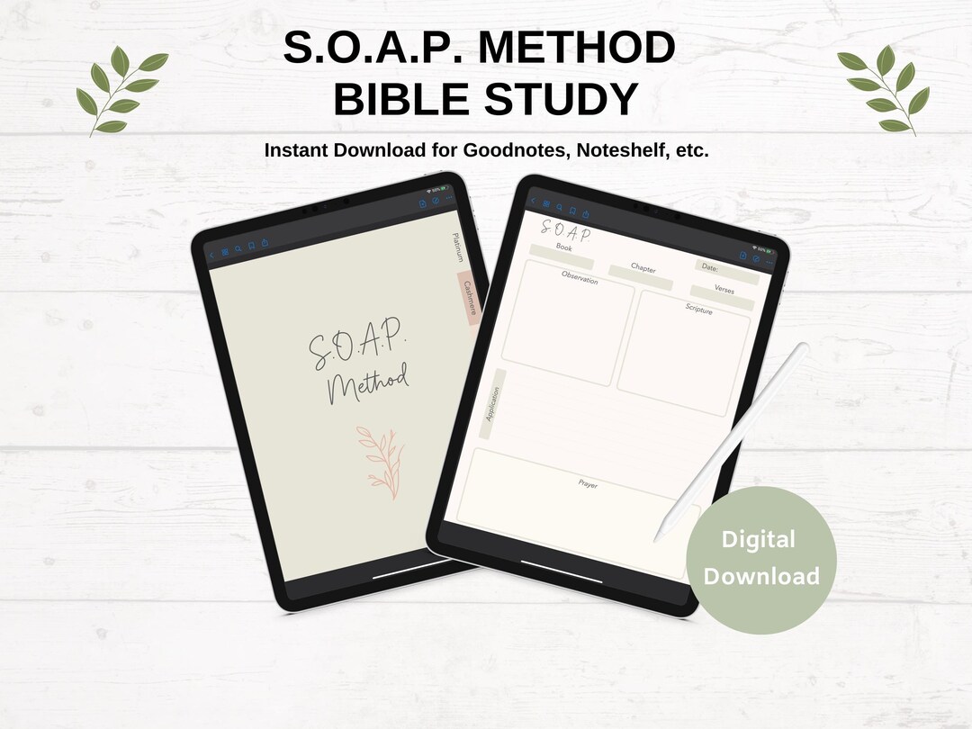 DIGITAL SOAP Bible Study Guide, Bible Study Journaling for Church, Soap ...