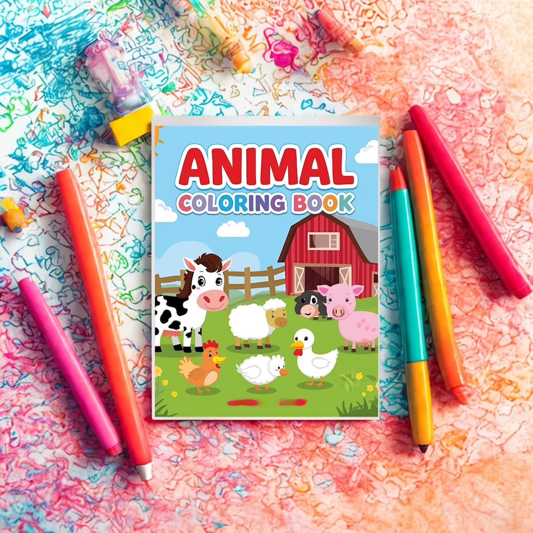 Farm Animal Coloring Pages for Kids, Printable Farm Life Coloring Book ...