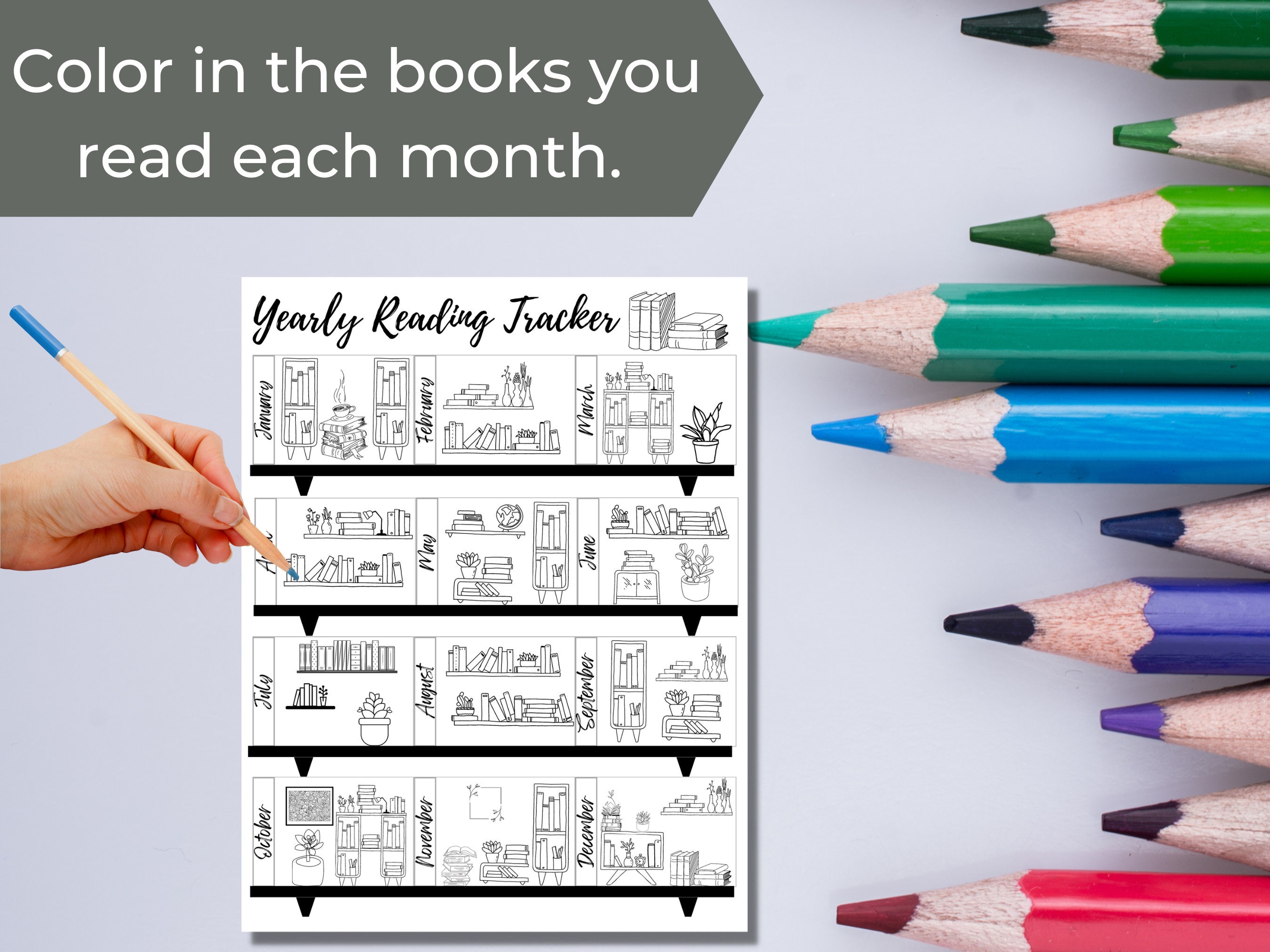 Printable Book Tracker Coloring Sheet - Etsy Canada