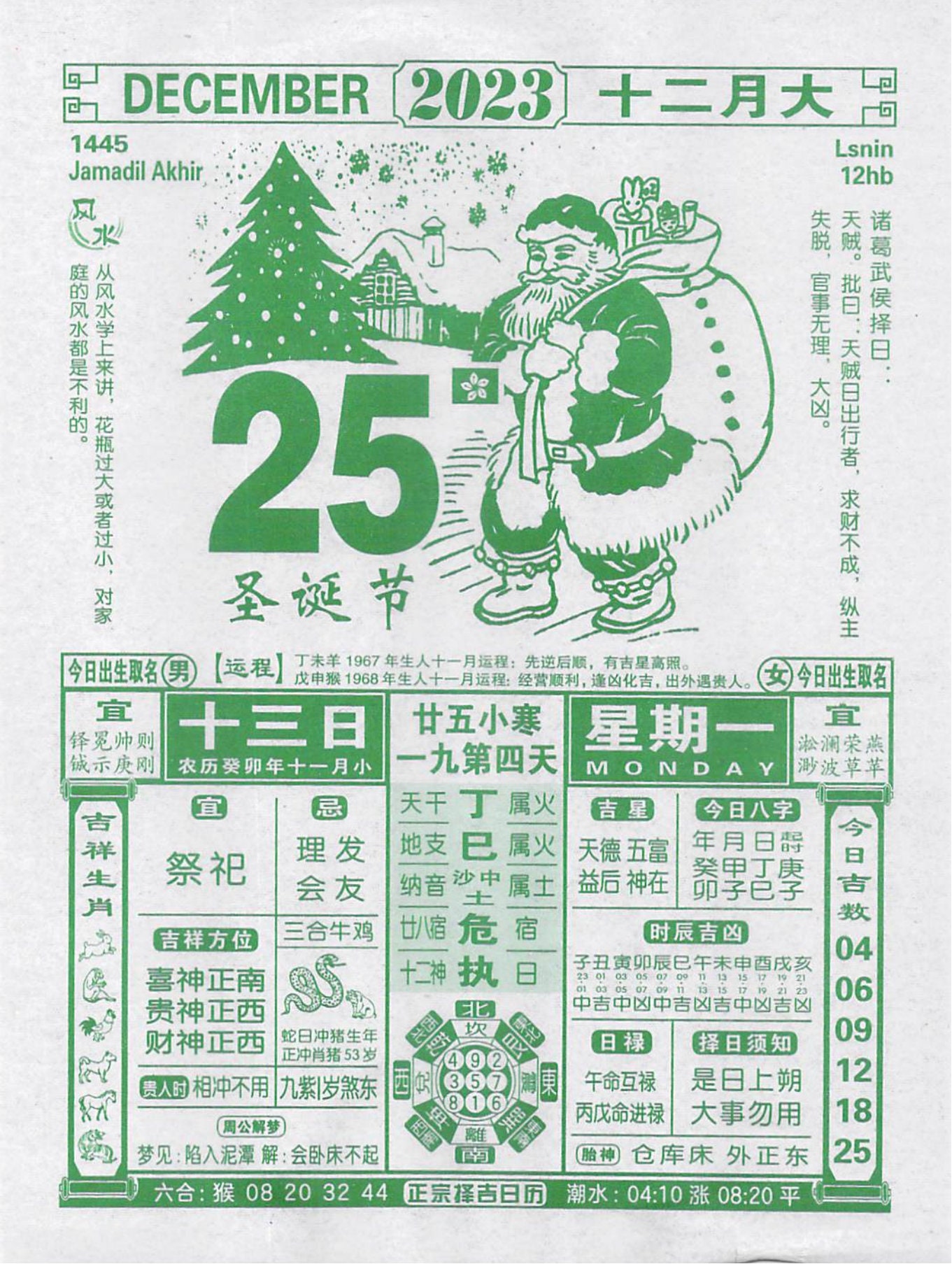 2023 Chinese Lunar Daily Calendar With Auspicious, Divination & Daily ...