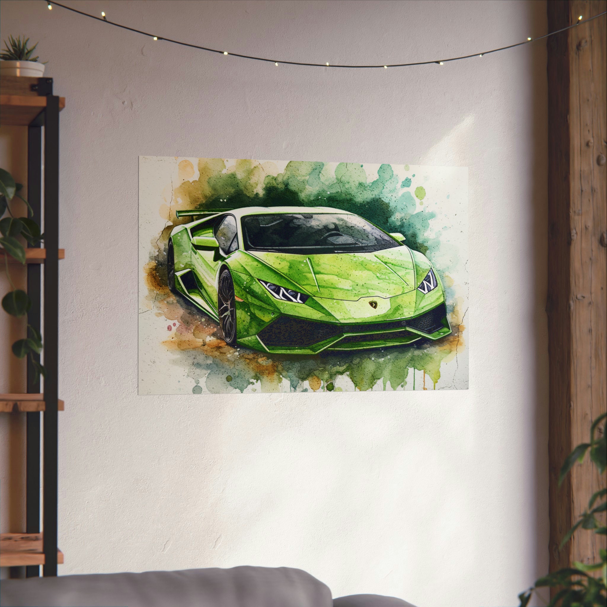 Lamborghini Wall Art | Lamborghini Poster | Green Lamborghini | Sports ...