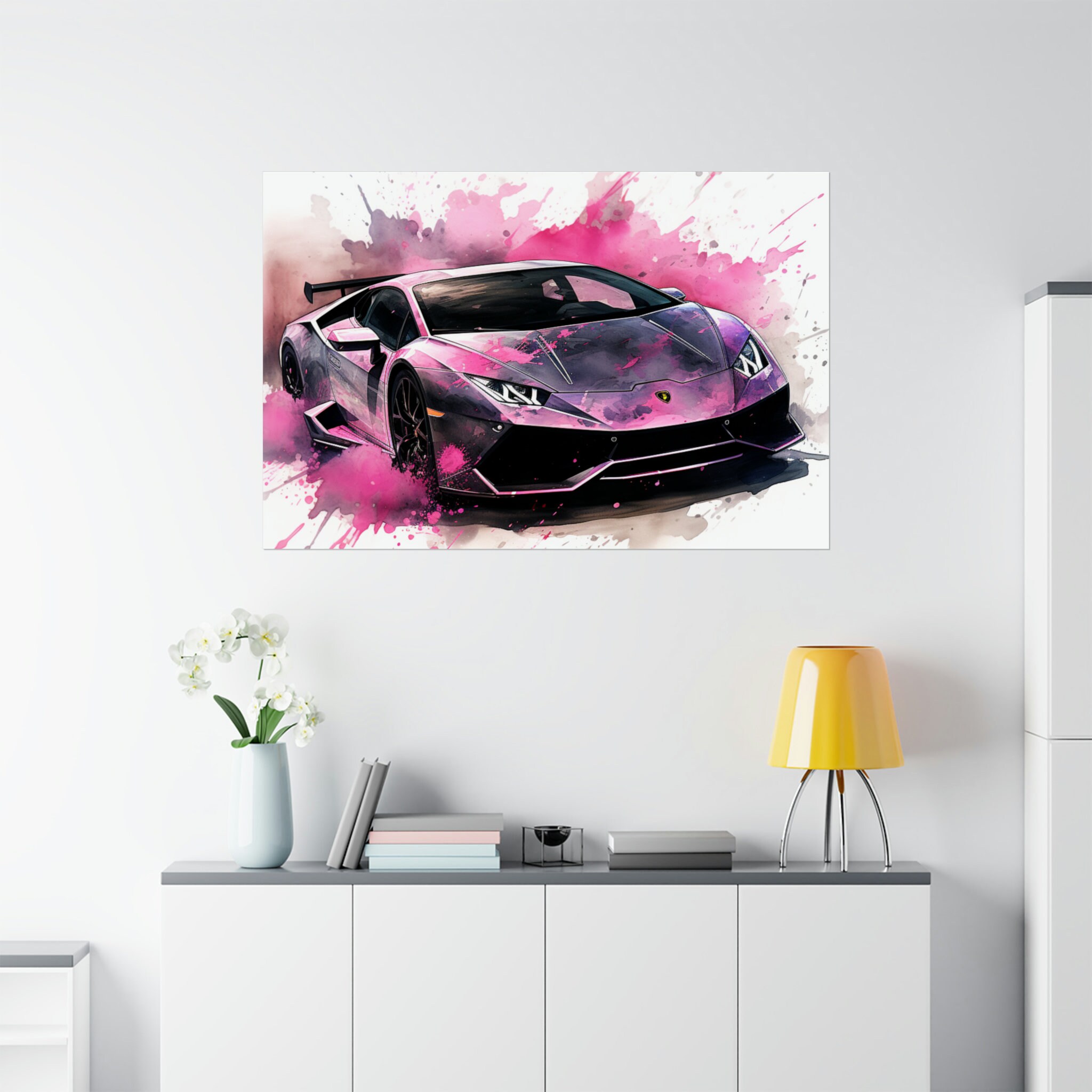 Lamborghini Wall Art Lamborghini Poster Black Pink Lamborghini Sports ...