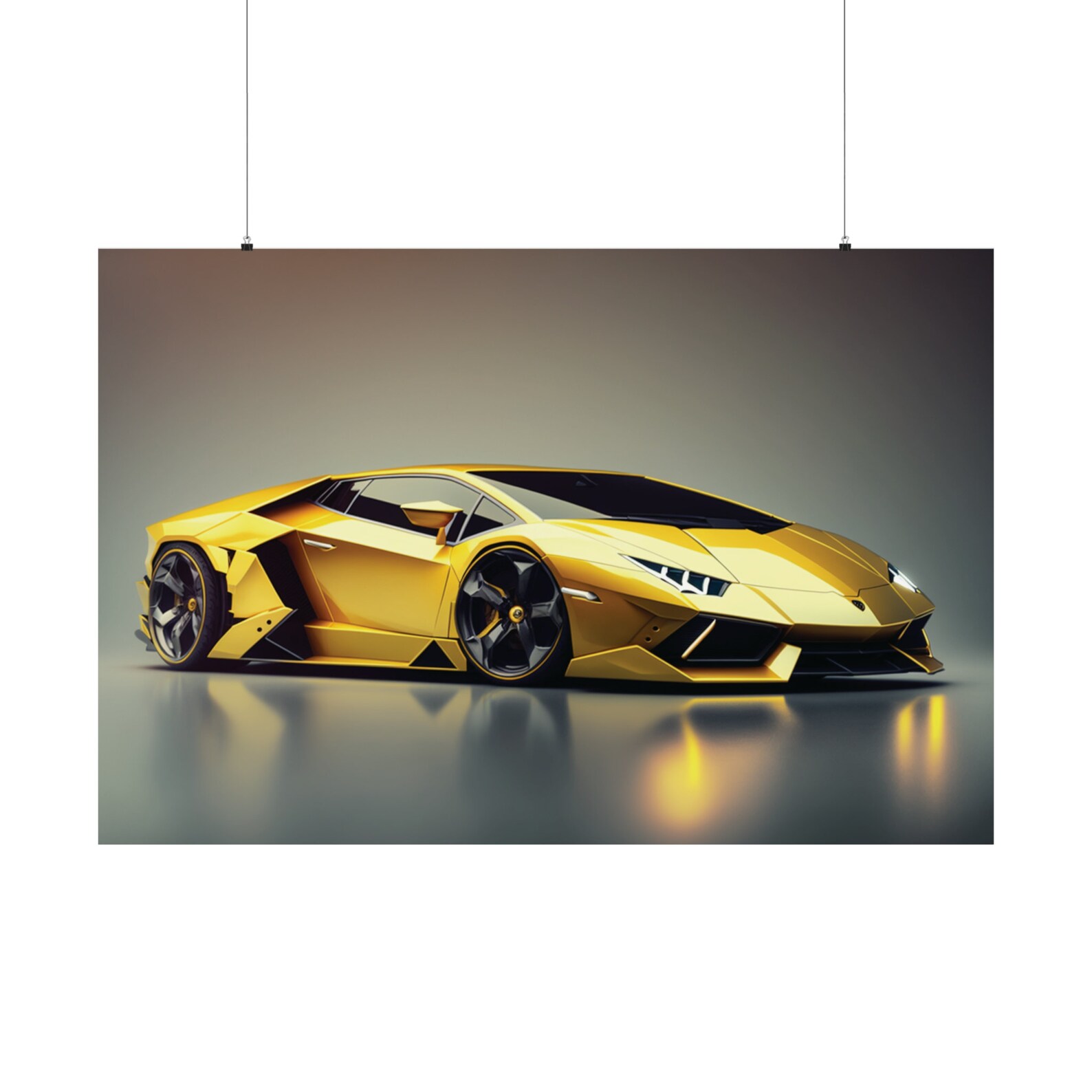 Yellow Lamborghini Huracan Poster, Bugatti Poster Wall Art, Lamborghini ...