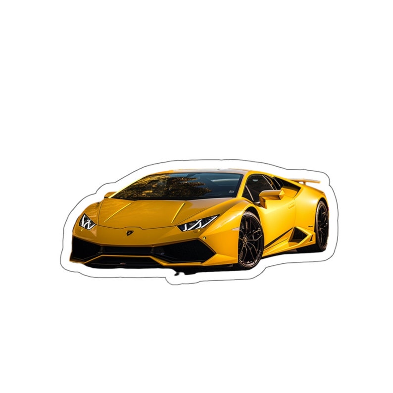 Super Car Stickers | Lamborghini Art Stickers | Yellow Lamborghini ...