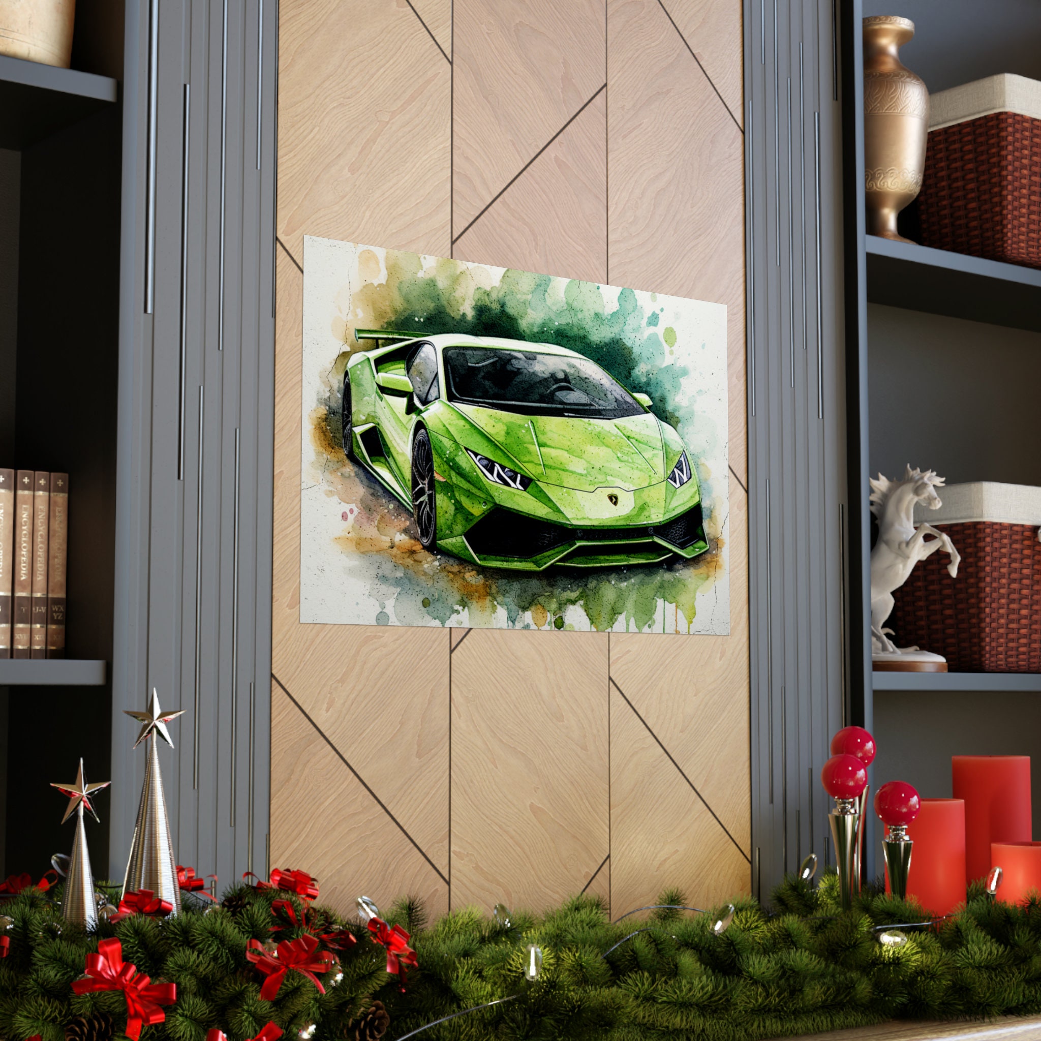 Lamborghini Wall Art | Lamborghini Poster | Green Lamborghini | Sports ...