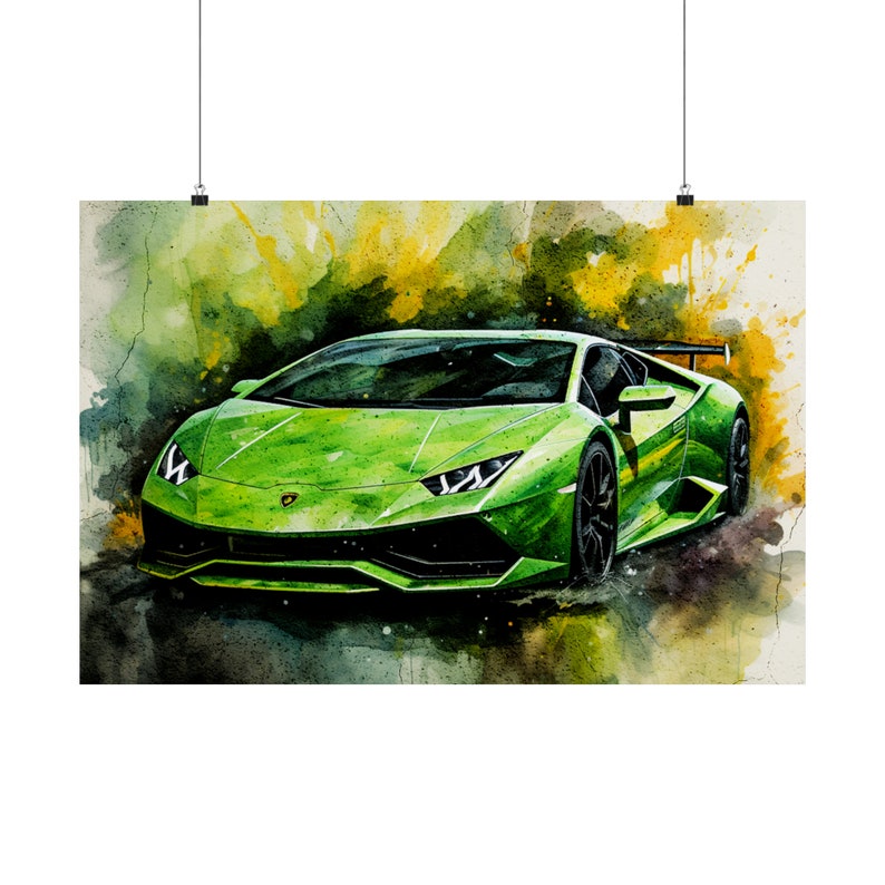 Lamborghini Wall Art | Lamborghini Poster | Green Lamborghini | Sports ...