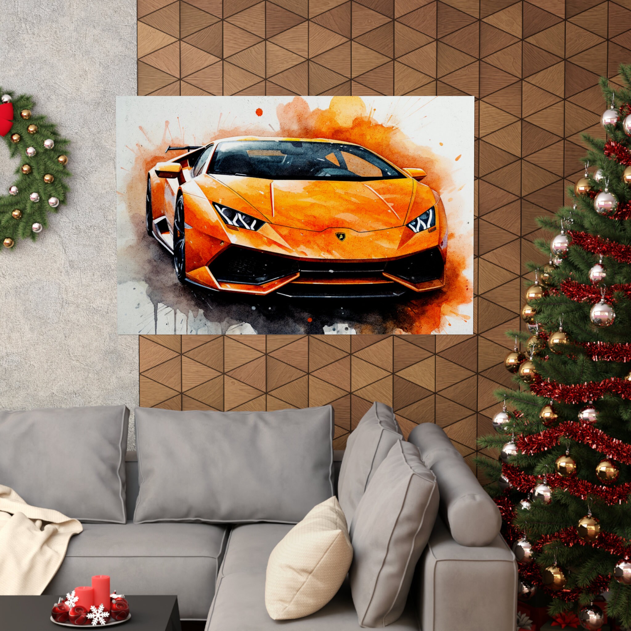 Orange Lamborghini Huracan Poster, Bugatti Poster Wall Art, Lamborghini ...
