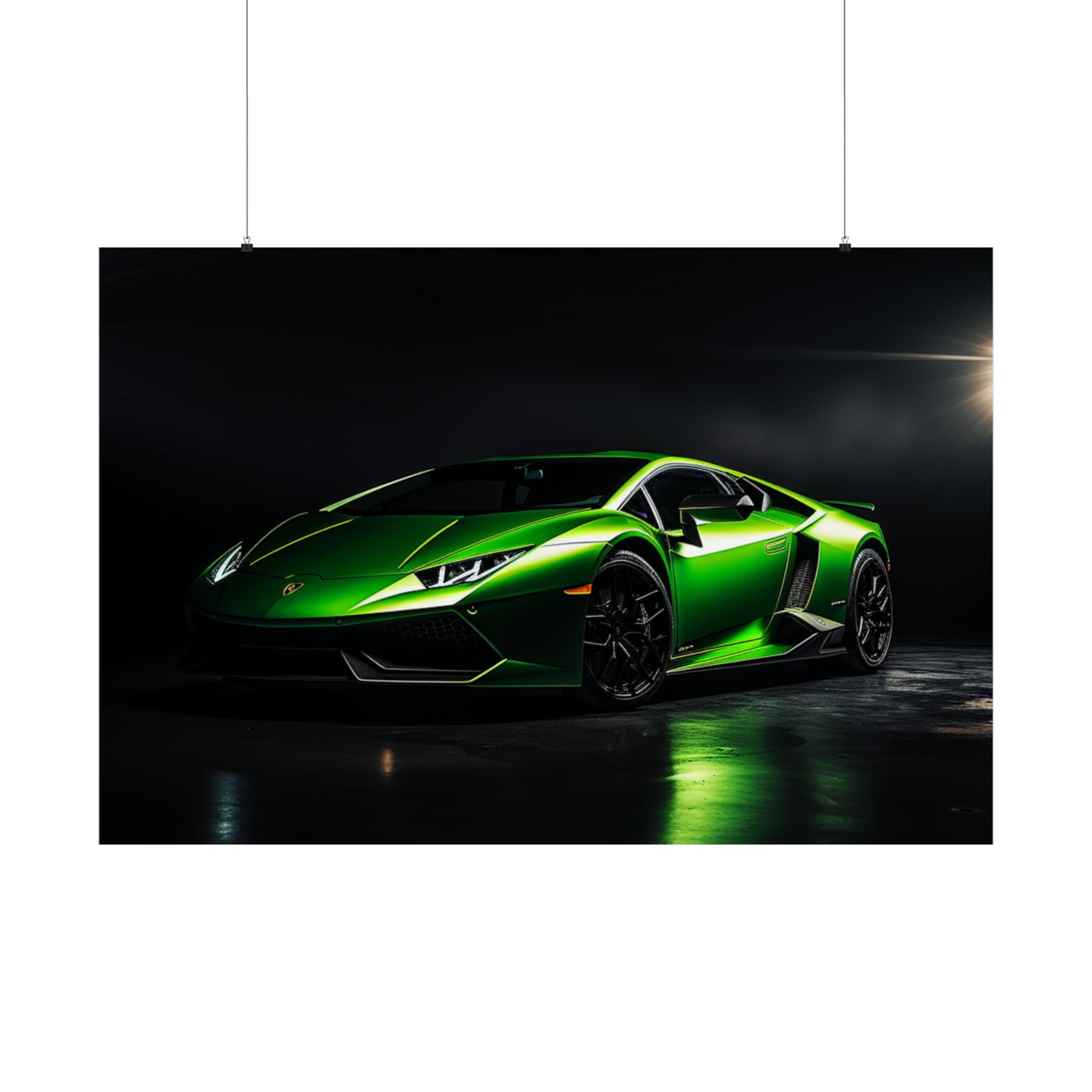 Green Lamborghini Huracan Poster, Bugatti Poster Wall Art, Lamborghini ...