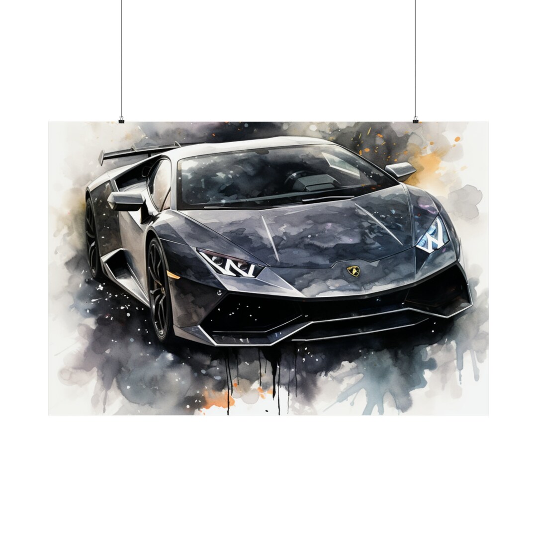 Lamborghini Wall Art | Lamborghini Poster | Black Lamborghini | Sports ...