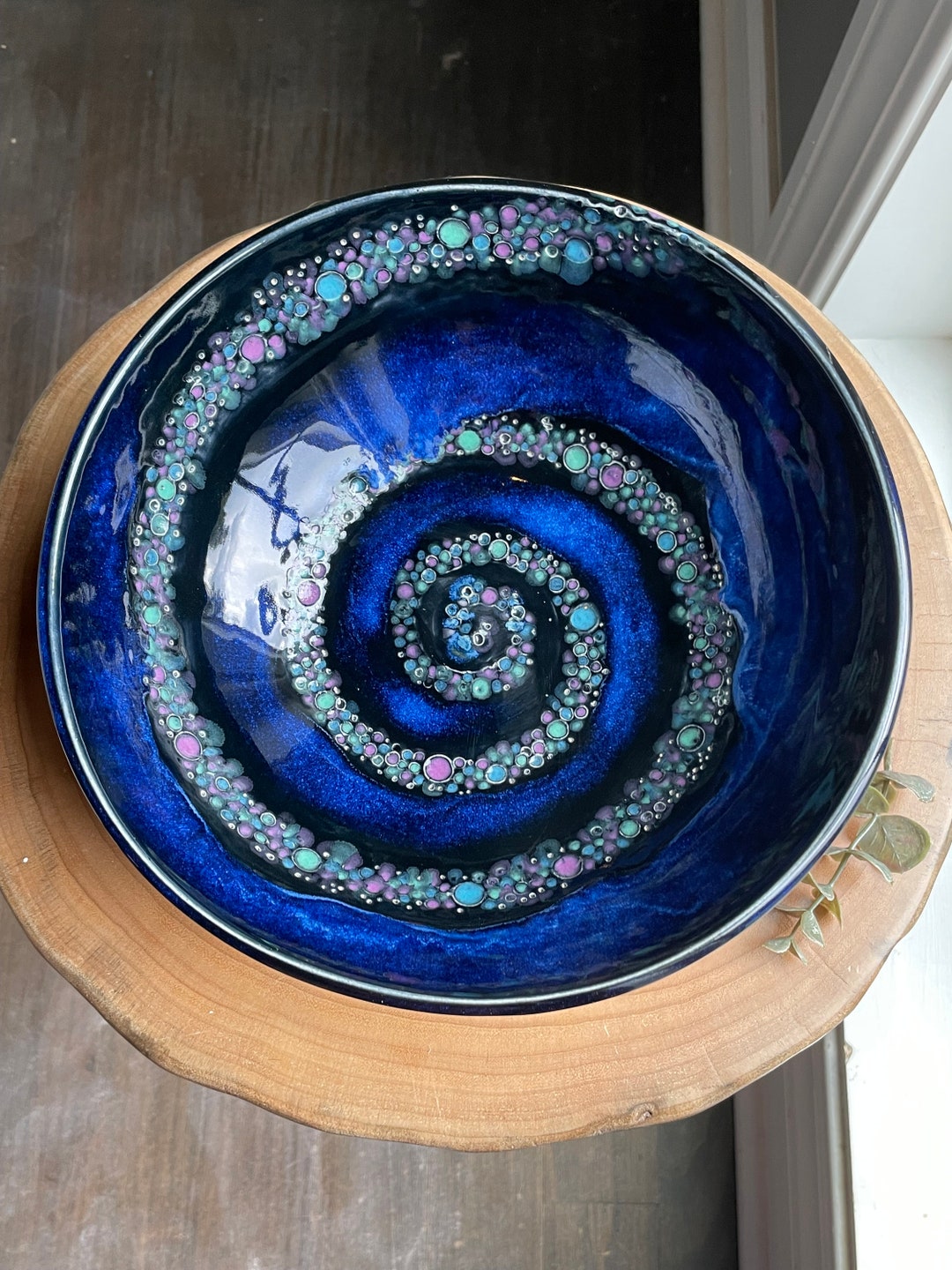 Porcelain Serving Bowl With Gem and Jewel Like Theme. It is Lovely ...