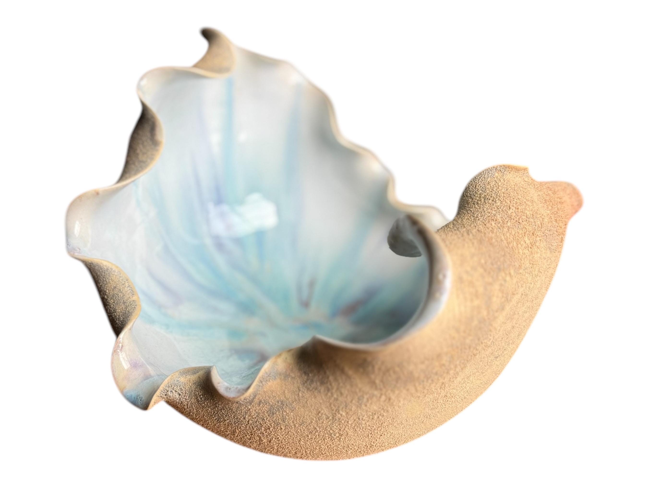 Ocean Inspired Porcelain Sculpture Wave Centerpiece. Handmade, Wheel ...