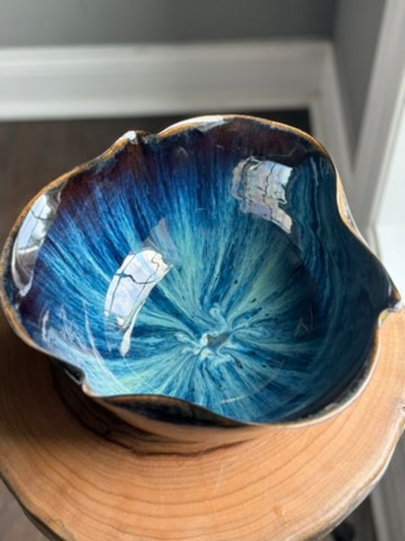 Handmade Wheel Thrown Pottery Bowl That Is Altered To Make An Organic