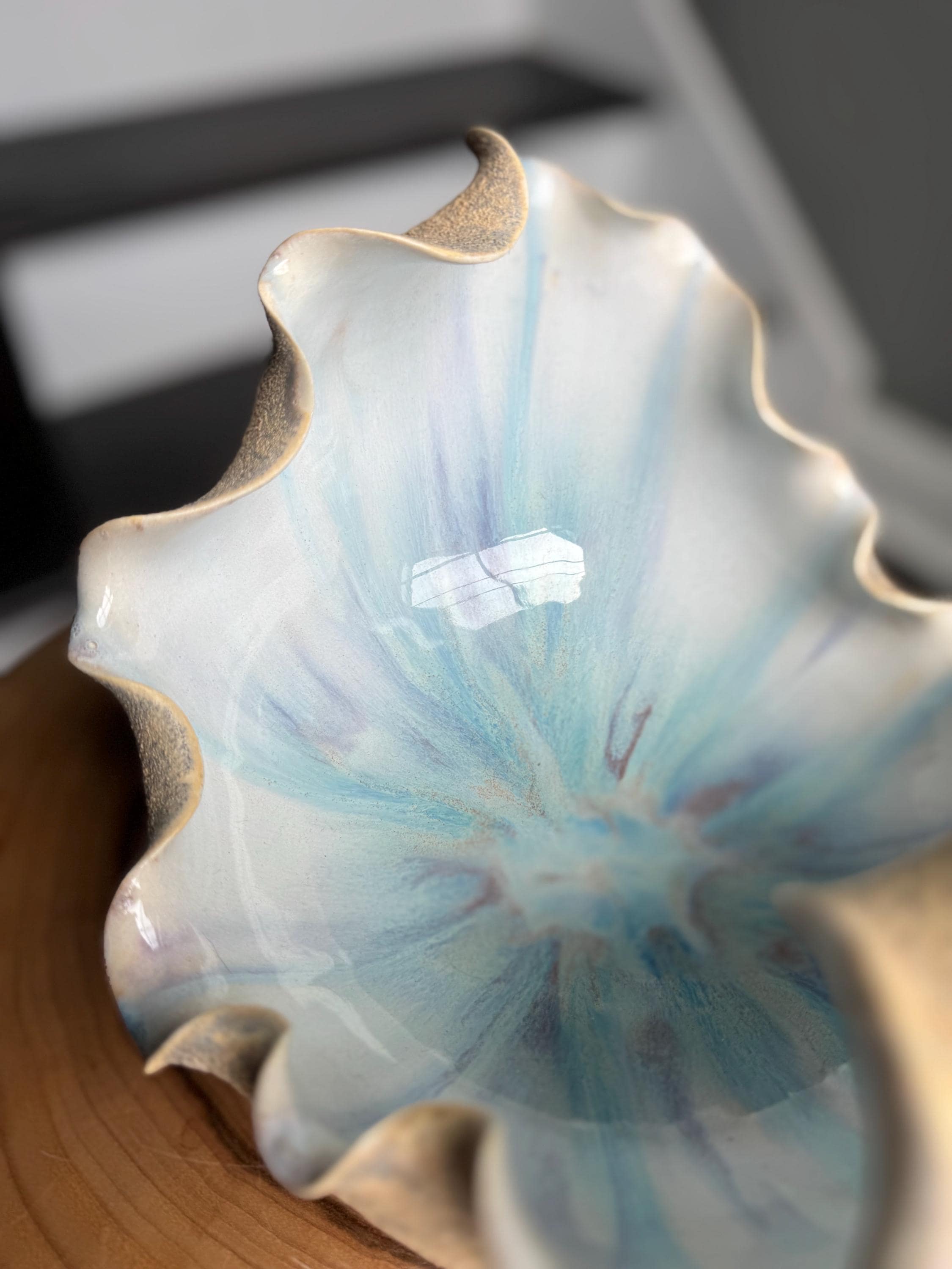 Ocean Inspired Porcelain Sculpture Wave Centerpiece. Handmade, Wheel ...