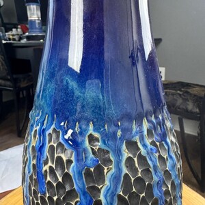 Very Large Black and White Hand Carved Porcelain Vase Wheel Thrown ...