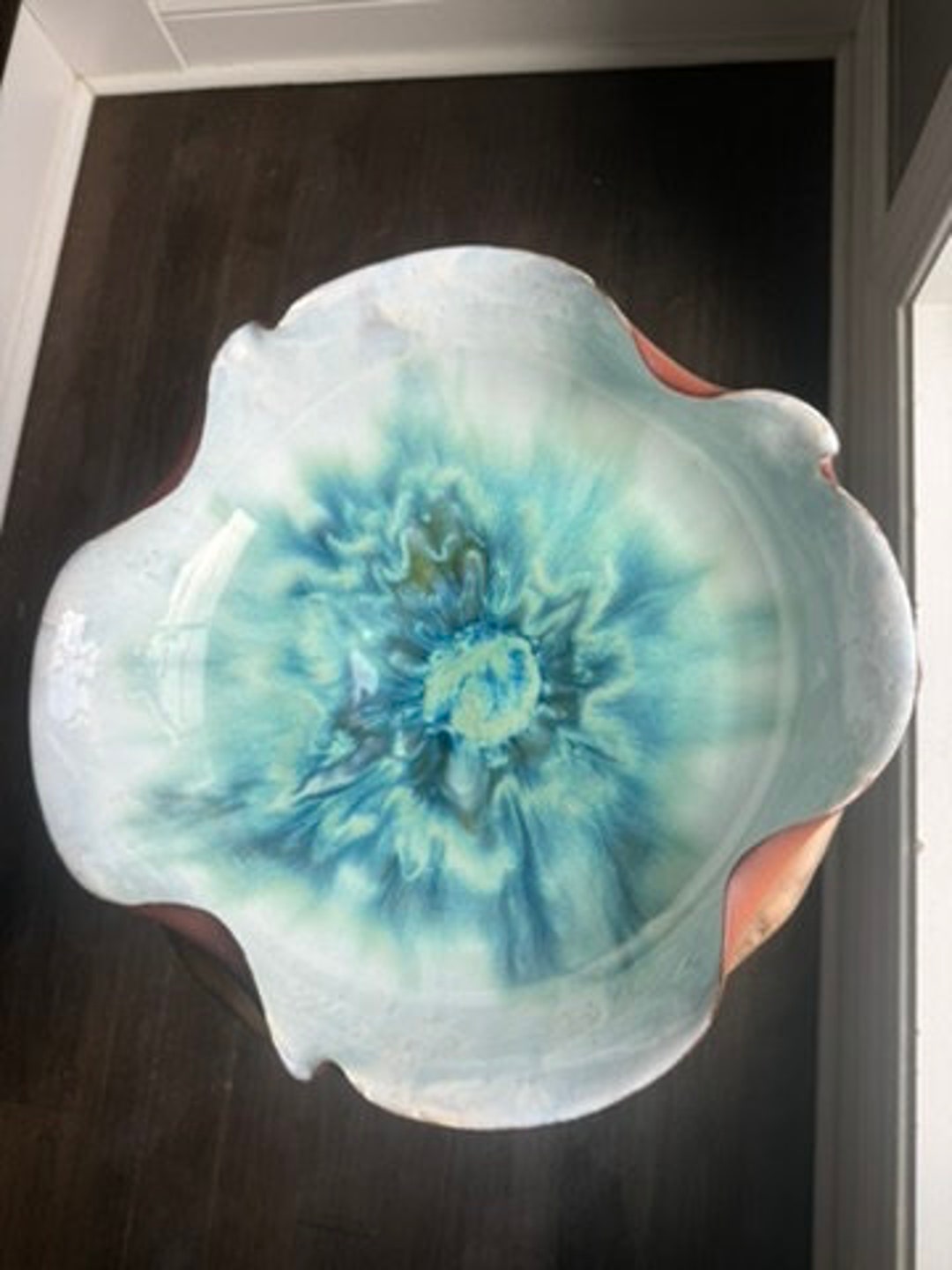 Huge Handmade, Wheel-thrown and Altered Ceramic Bowl. Raw Red Clay on ...