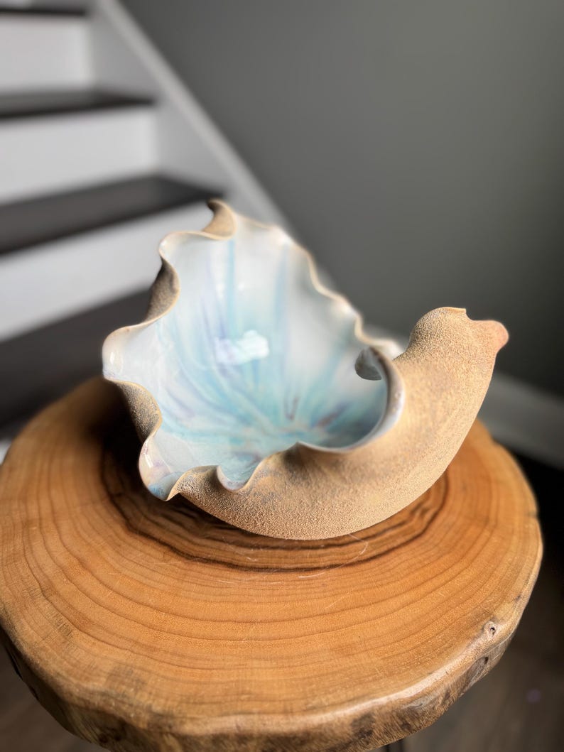 Ocean Inspired Porcelain Sculpture Wave Centerpiece. Handmade, Wheel ...