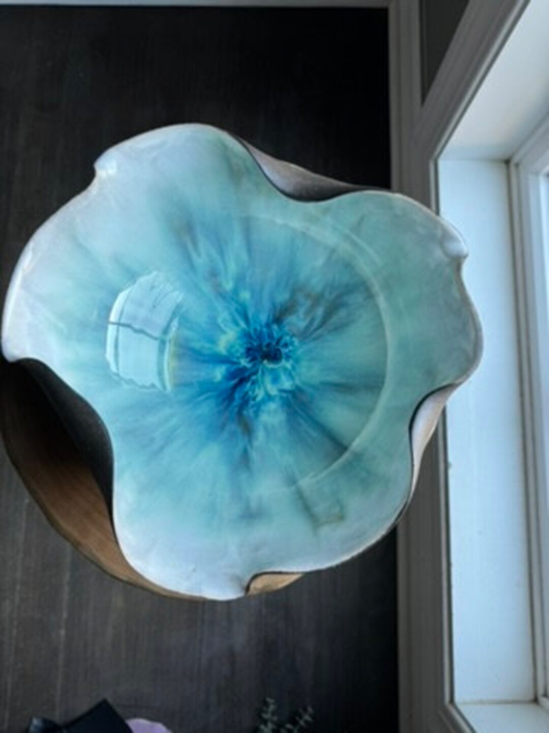 Asymmetrical, Wavy Bowl in a Chocolate Brown Clay and a Gorgeous Blend ...