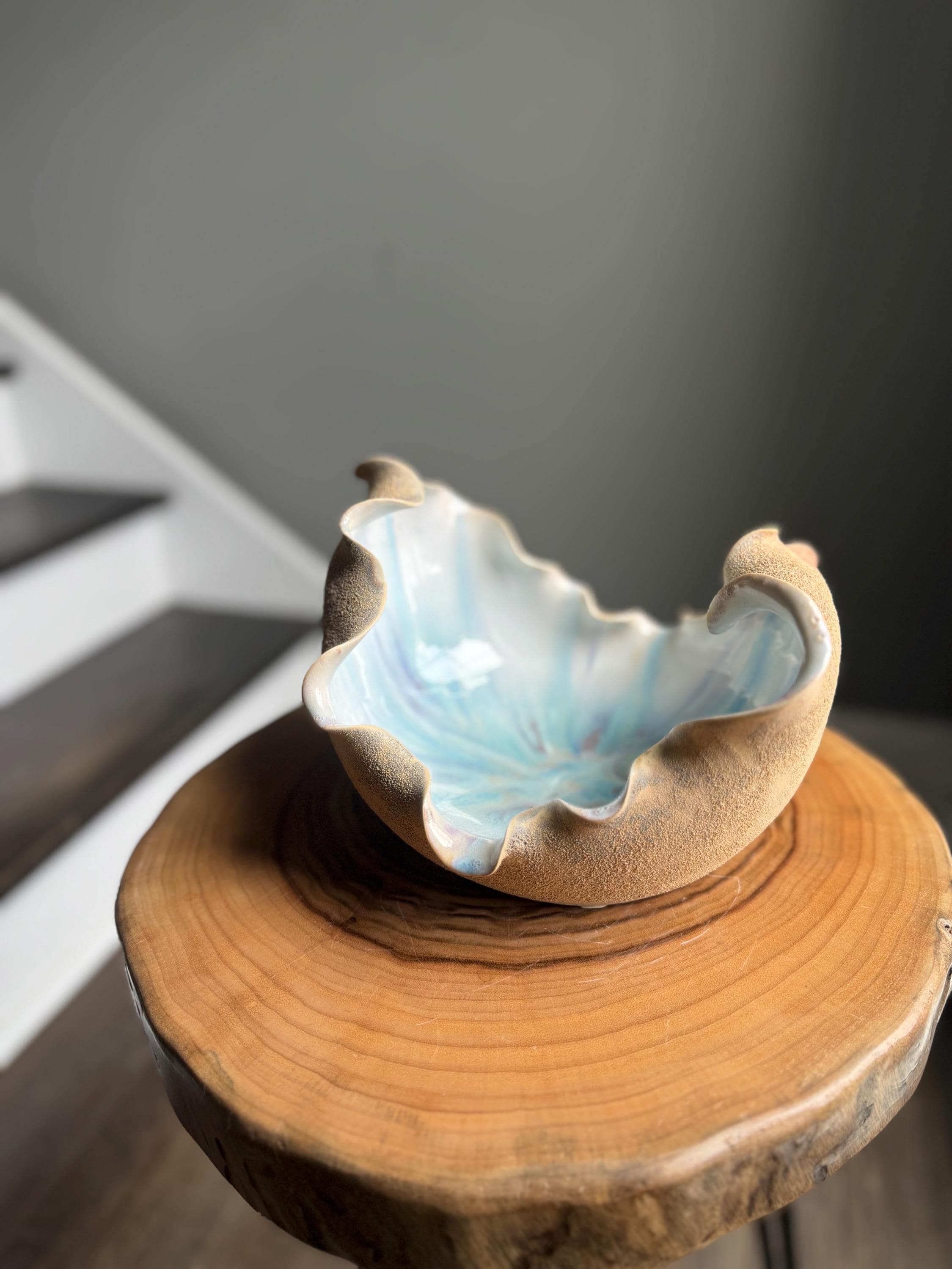 Ocean Inspired Porcelain Sculpture Wave Centerpiece. Handmade, Wheel ...