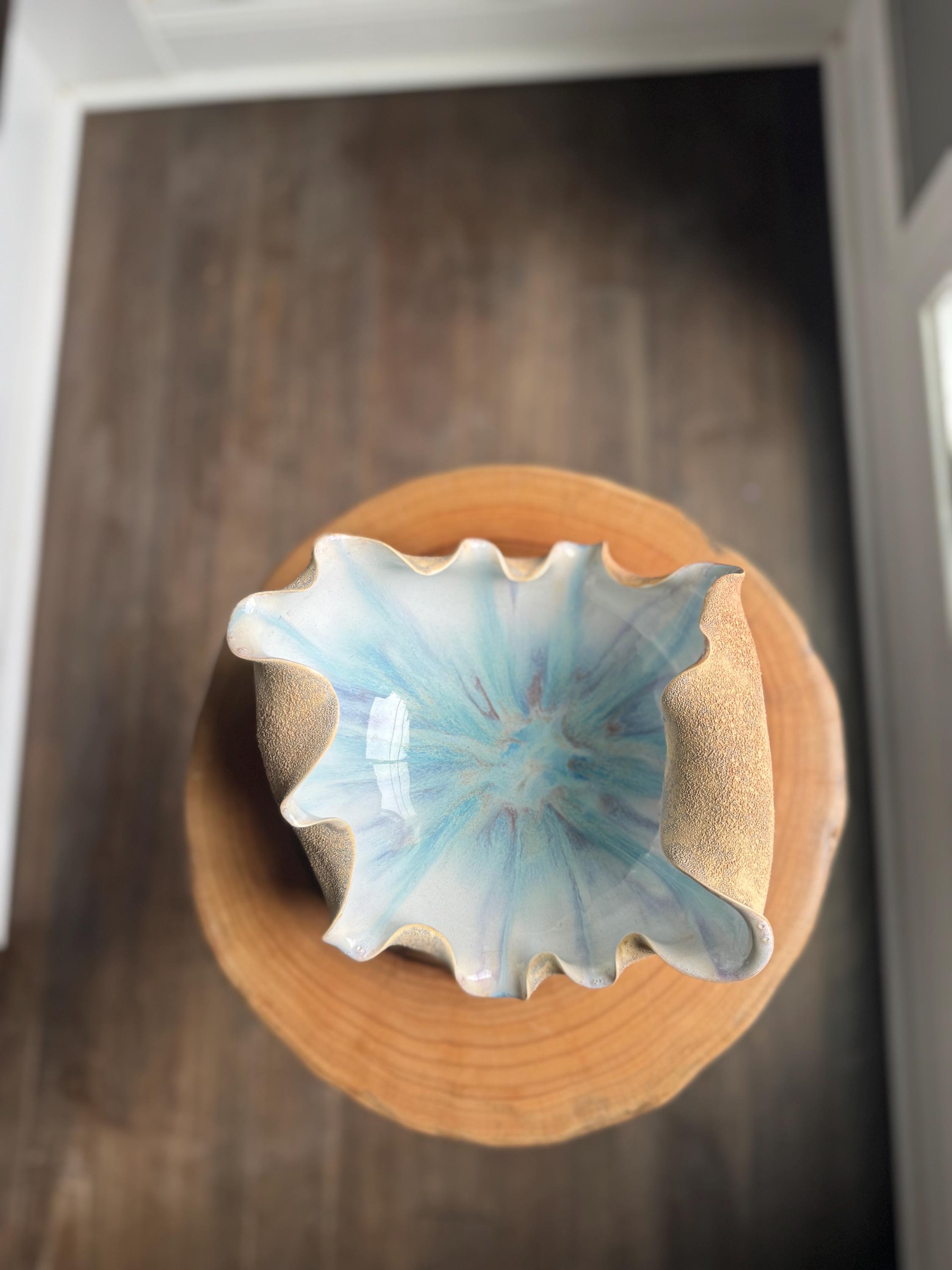 Ocean Inspired Porcelain Sculpture Wave Centerpiece. Handmade, Wheel ...