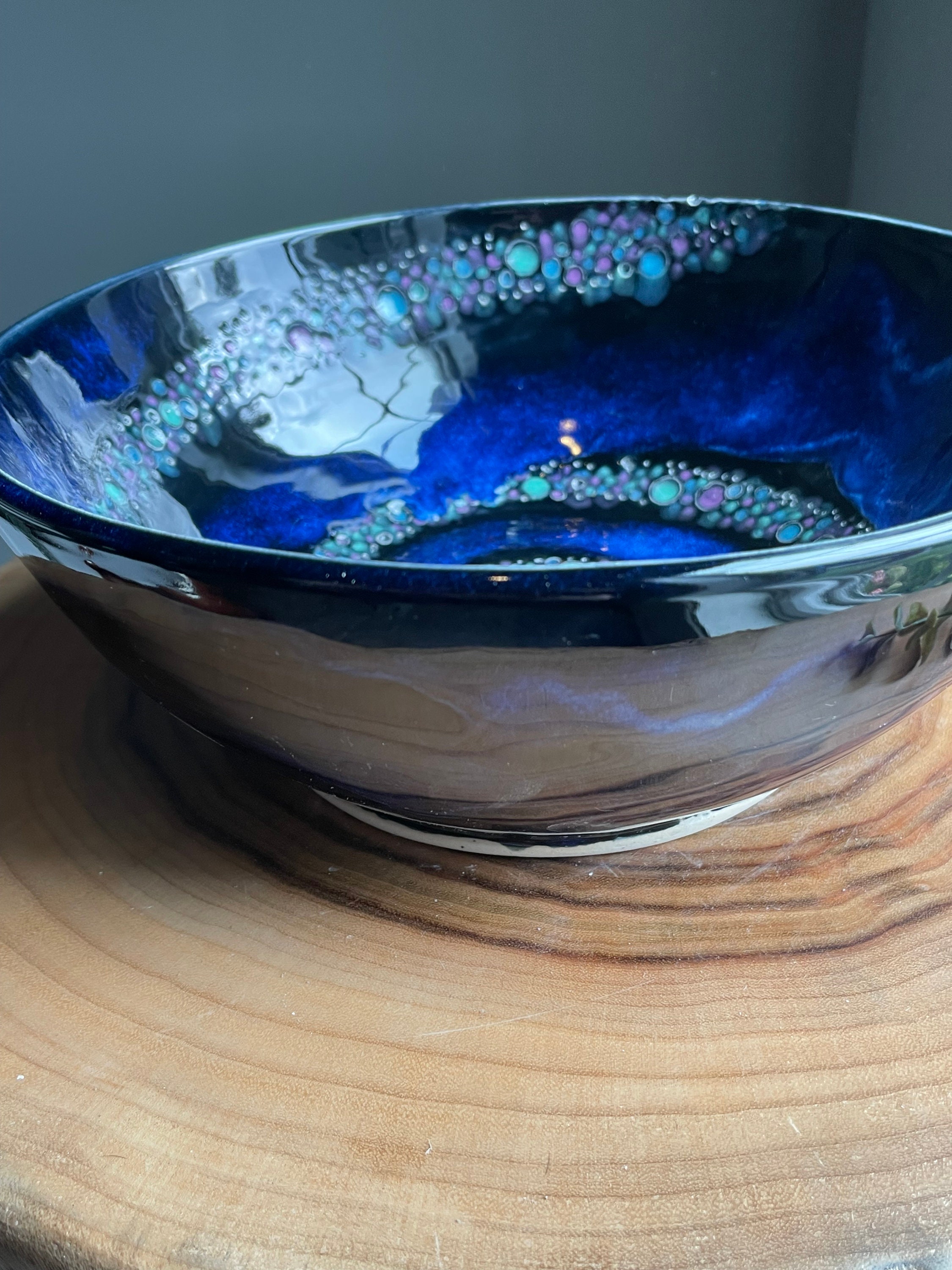 Porcelain Serving Bowl With Gem and Jewel Like Theme. It is Lovely ...