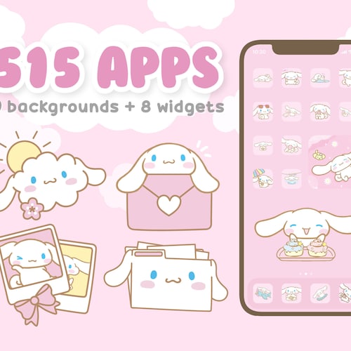 Cute App Icon Pink Purple Iphone IOS 14 Kawaii Icons Iphone - Etsy