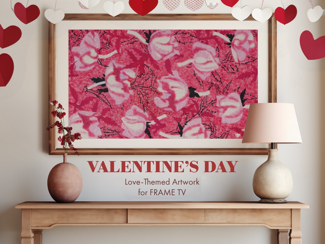 Valentine's Day | Roses Floral Vday TV Art Decor Girly | Pink and Red ...