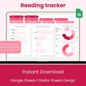 Reading Book Review Rating Tracker Google Sheets Spreadsheet Template ...