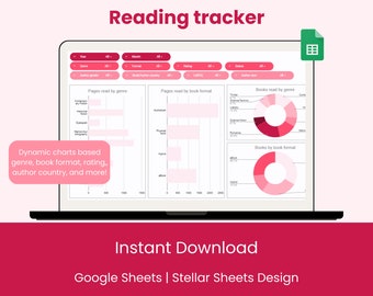 Book Tracker Spreadsheet Reading Log Google Sheets - Etsy
