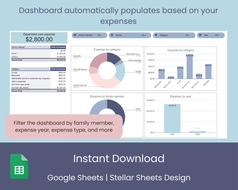 Childcare Dependent Care FSA Expense Reimbursement Tracker Google ...