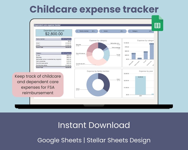 Childcare Dependent Care FSA Expense Reimbursement Tracker Google ...