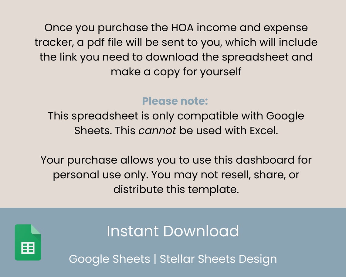 HOA Income & Expense Tracker: Google Sheets Template (digital Download ...