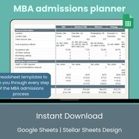 MBA Business School Application Tracker Graduate Admissions Planner ...