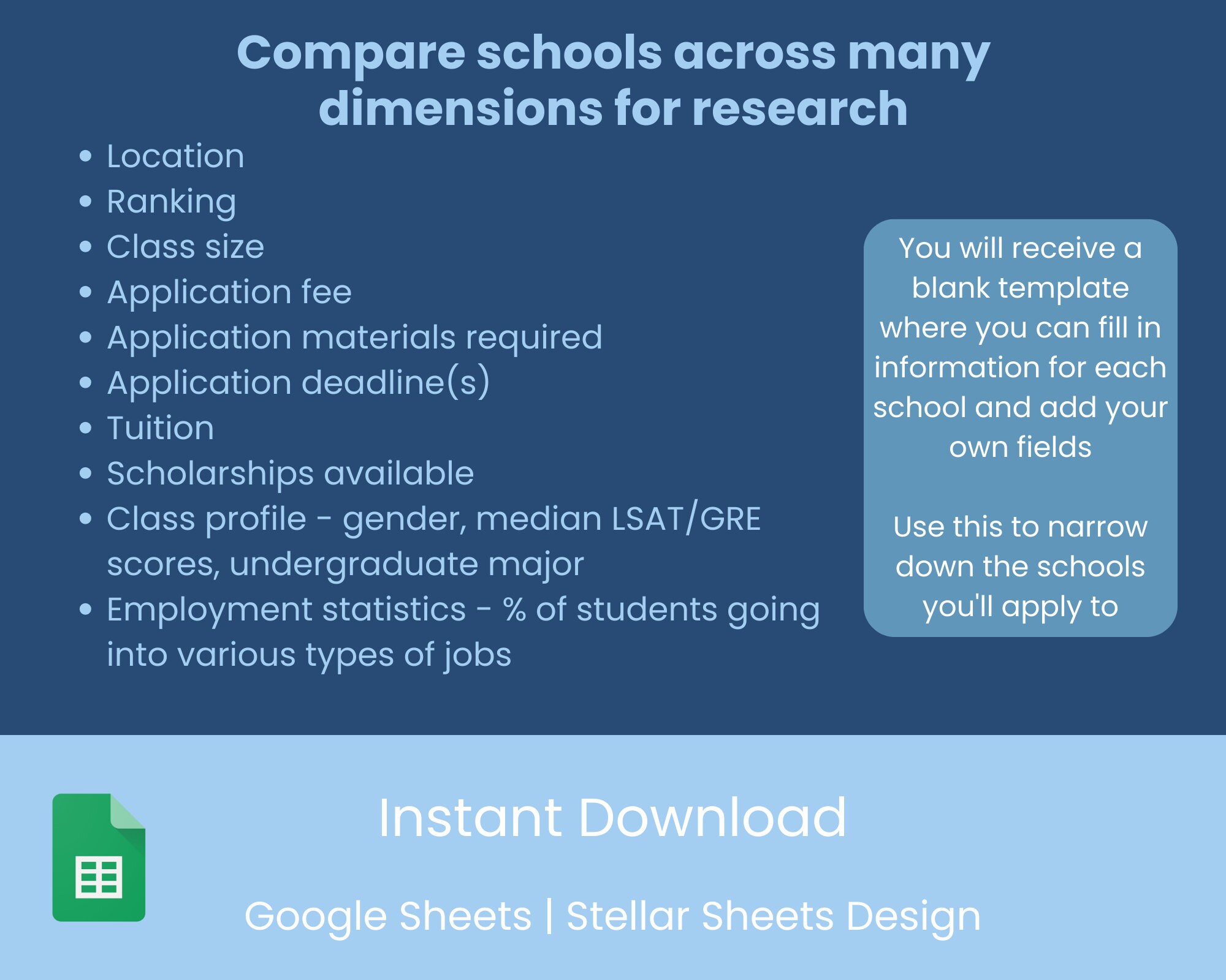 Law School Application Tracker Comparison Graduate Admissions Planner ...