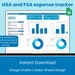 FSA HSA Medical Healthcare Deductible Expense Reimbursement Tracker ...