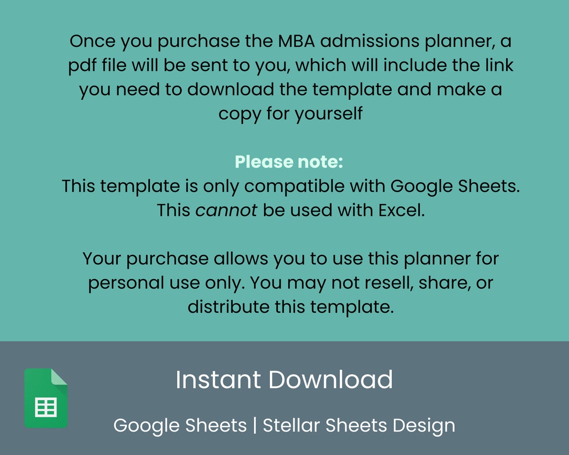 MBA Business School Application Tracker Graduate Admissions Planner ...