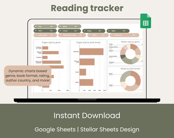 Book Tracker Spreadsheet Reading Log Google Sheets - Etsy