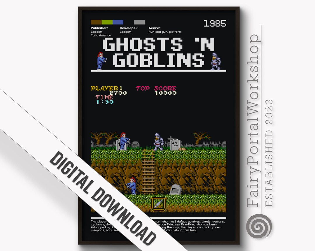Ghosts 'n Goblins PRINTABLE Wall Art Ghosts 'n Goblins Poster Retro ...