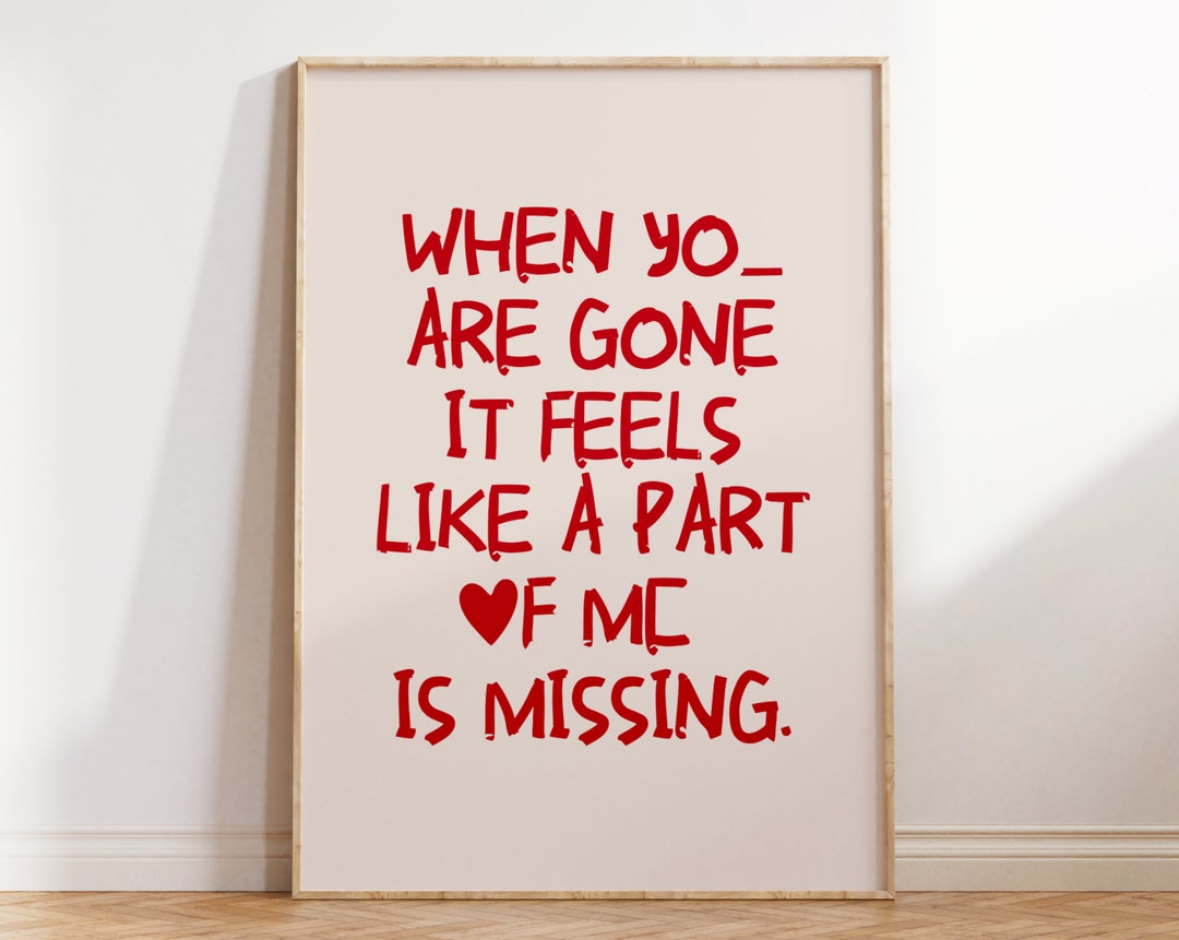 Missing You Poster | Quote Poster | Funny Printable| Heartfelt Poster ...