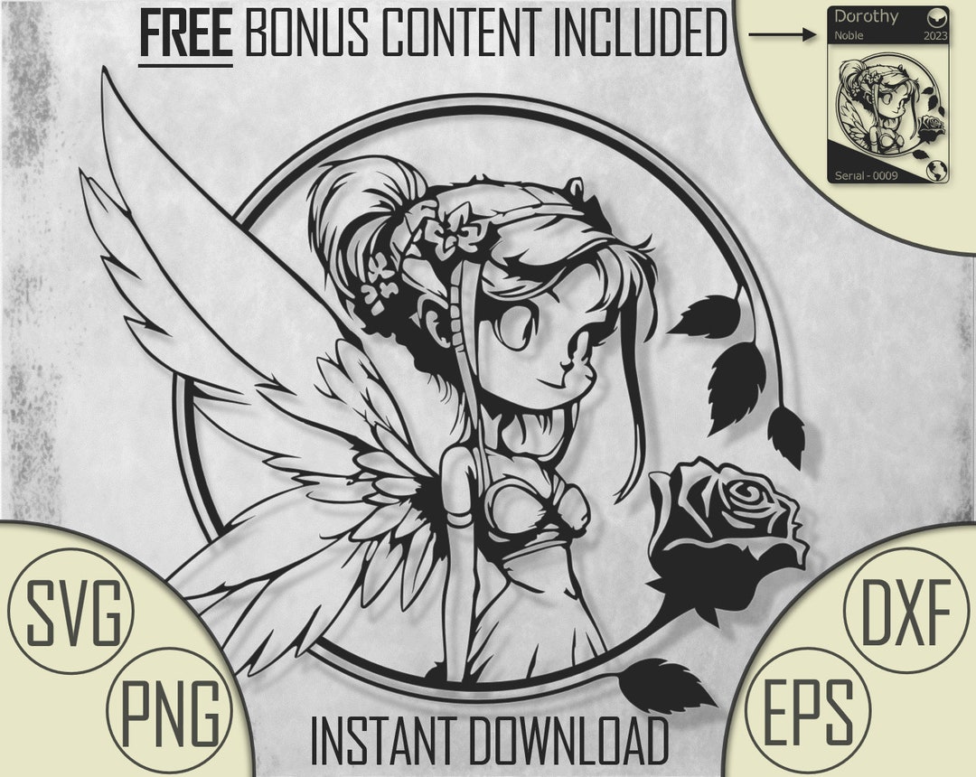 Fairy SVG fairy 0009 SVG cut File Clipart Vector Digital Dxf Png Eps ...