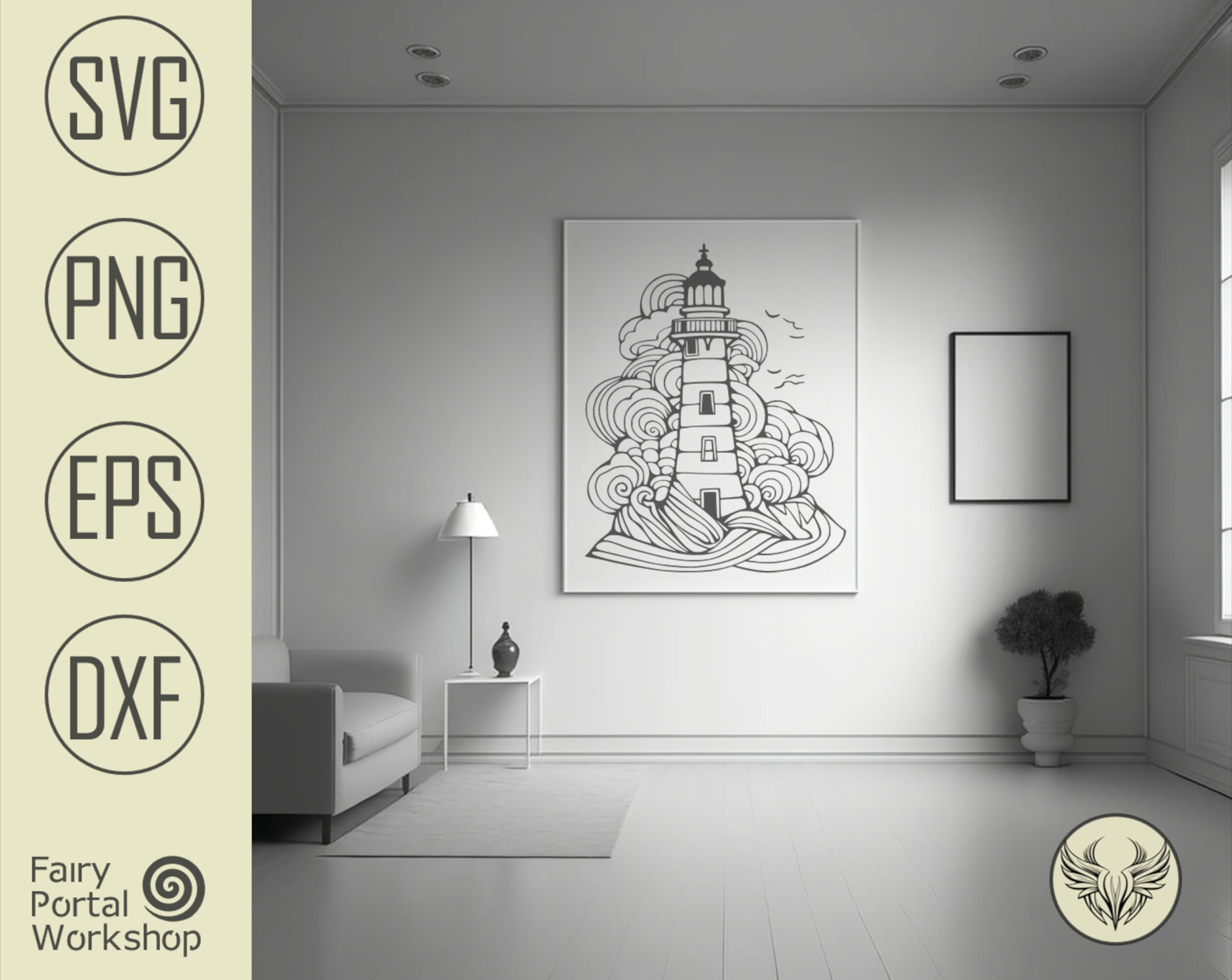 Stormy Lighthouse SVG |clipart |PNG |cut File Vector Digital Dxf Png ...