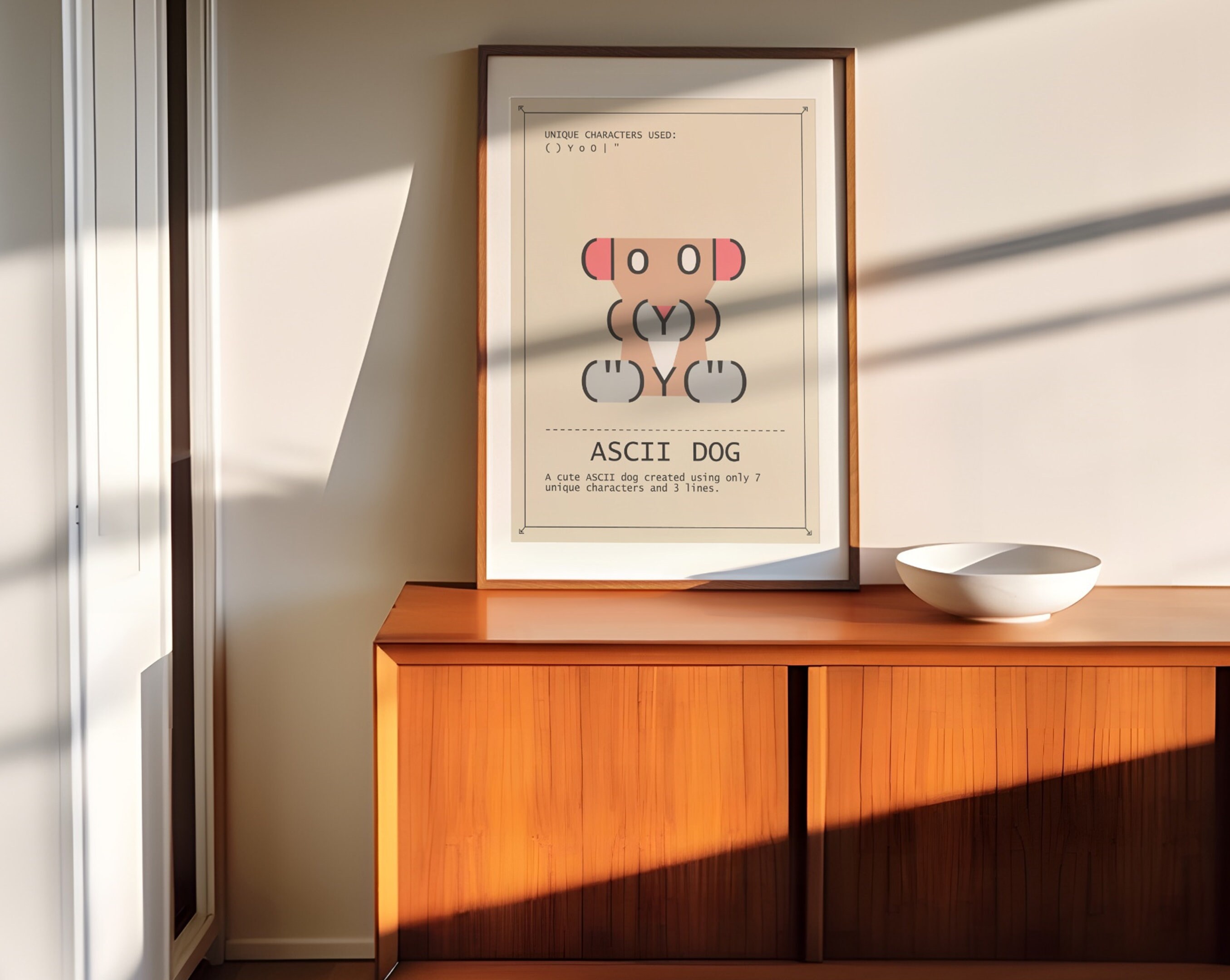 ASCII Dog Wall Art Modern Print Architecture Print Minimal Wall Art ...