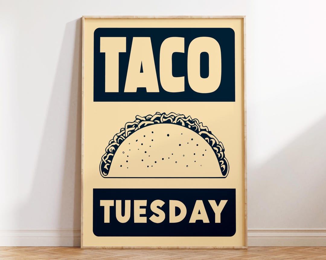 Taco Tuesday Print |food Print |kitchen Art |mexican Food Decor |gift ...