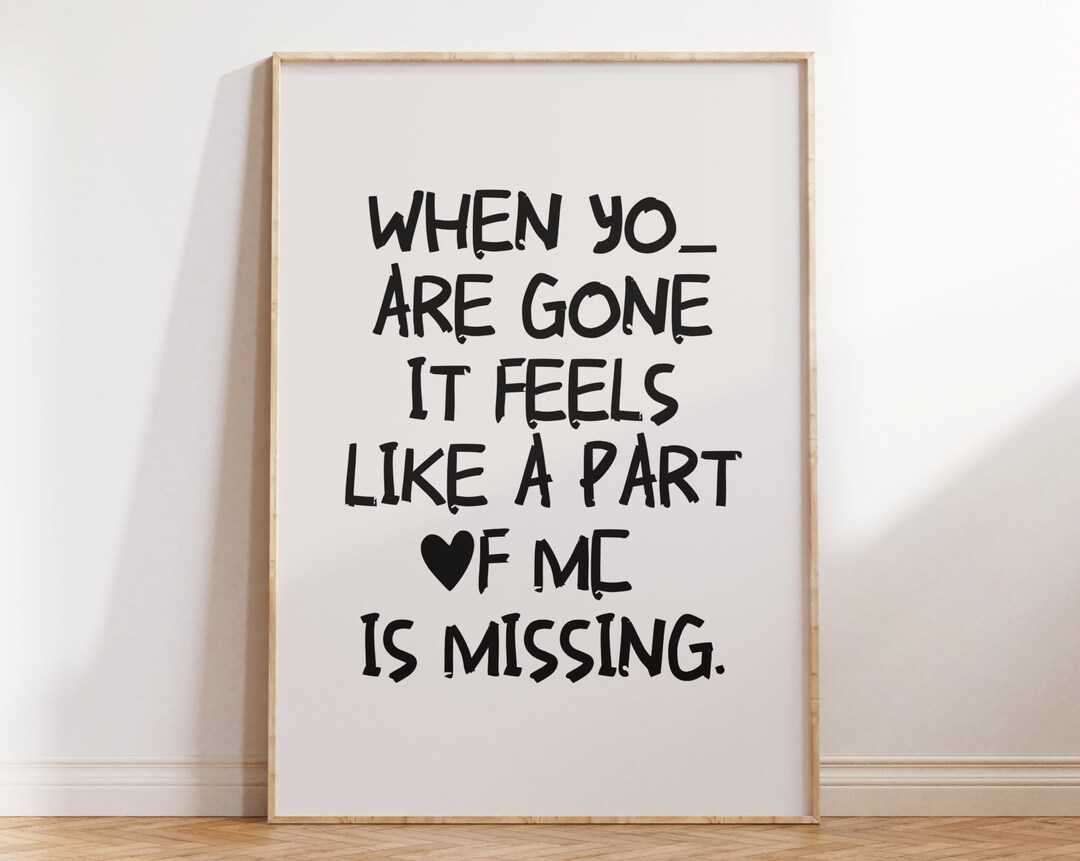 Missing You Poster | Quote Poster | Funny Printable| Heartfelt Poster ...