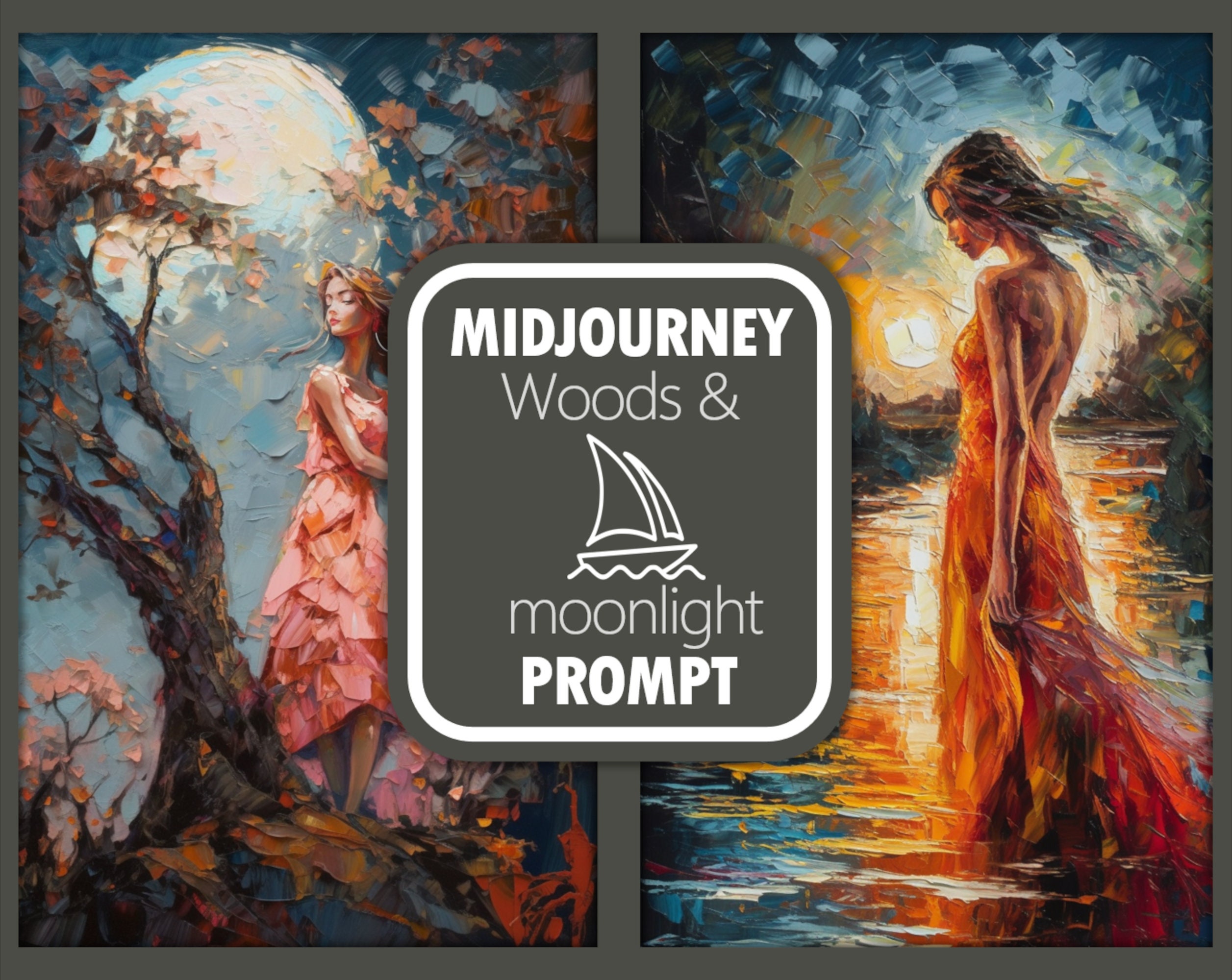 Moonlit Oil Painting Prompt midjourney Prompt AI Prompt - Etsy