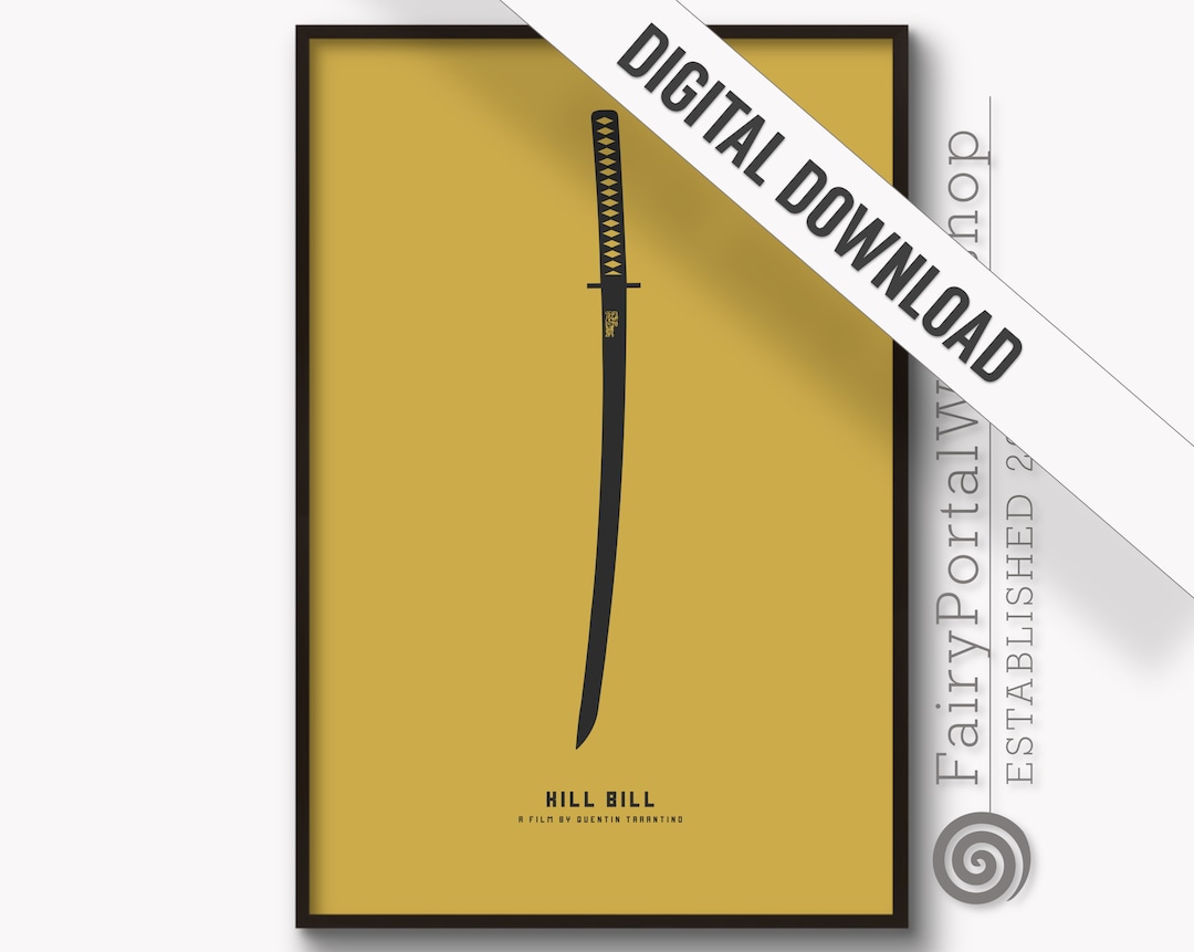 Kill Bill PRINTABLE Wall Art Kill Bill Poster Tarantino Print Mustard ...