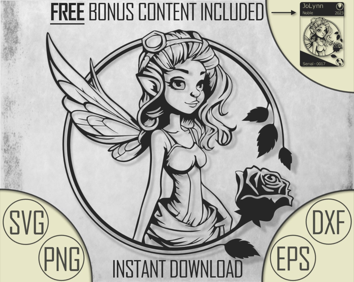 Fairy SVG fairy 0017 SVG cut File Clipart Vector Digital Dxf Png Eps ...