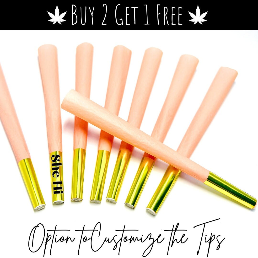 Blush Pink Custom Prerolled Cones 8 Pack Personalize Natural - Etsy